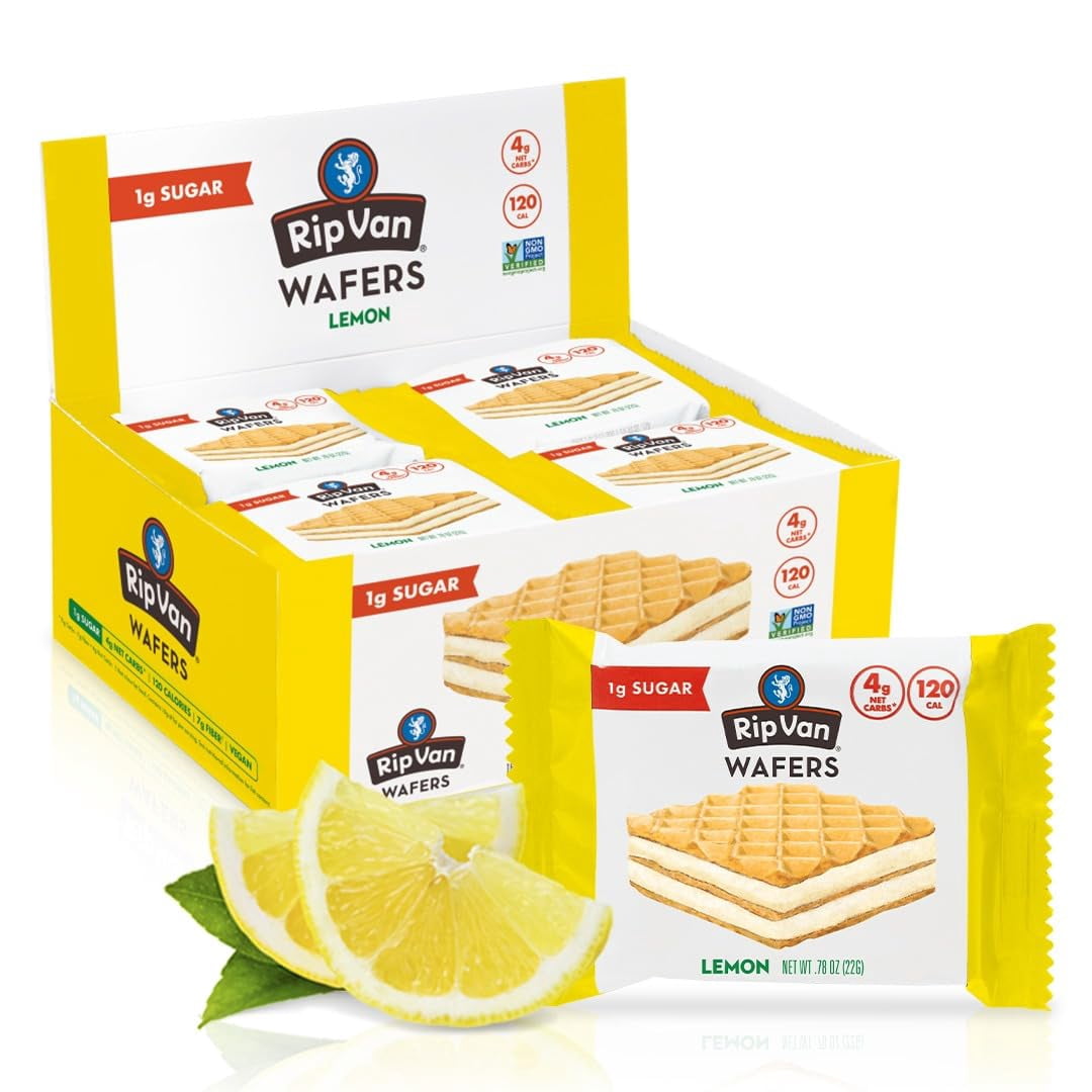 Rip Van Lemon Wafer SR25 Cookies - Healthy Snacks - Non GMO Keto ...