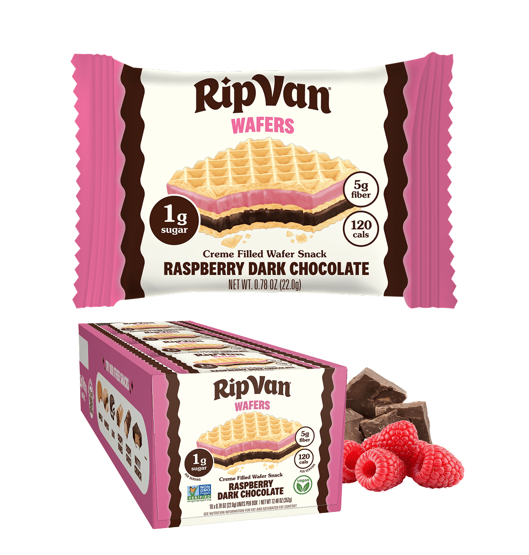 Rip Van, Cookies, Raspberry Dark Chocolate Wafer, 16 Count - Walmart.com