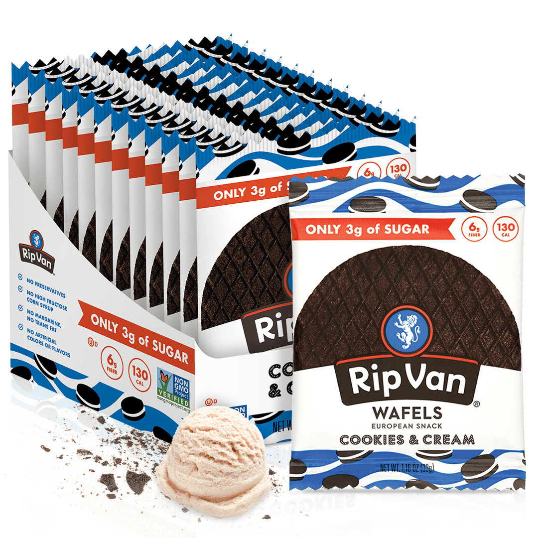 Rip Van, Cookies & Cream Stroopwafels, 12 Pack, Low Sugar, Keto ...
