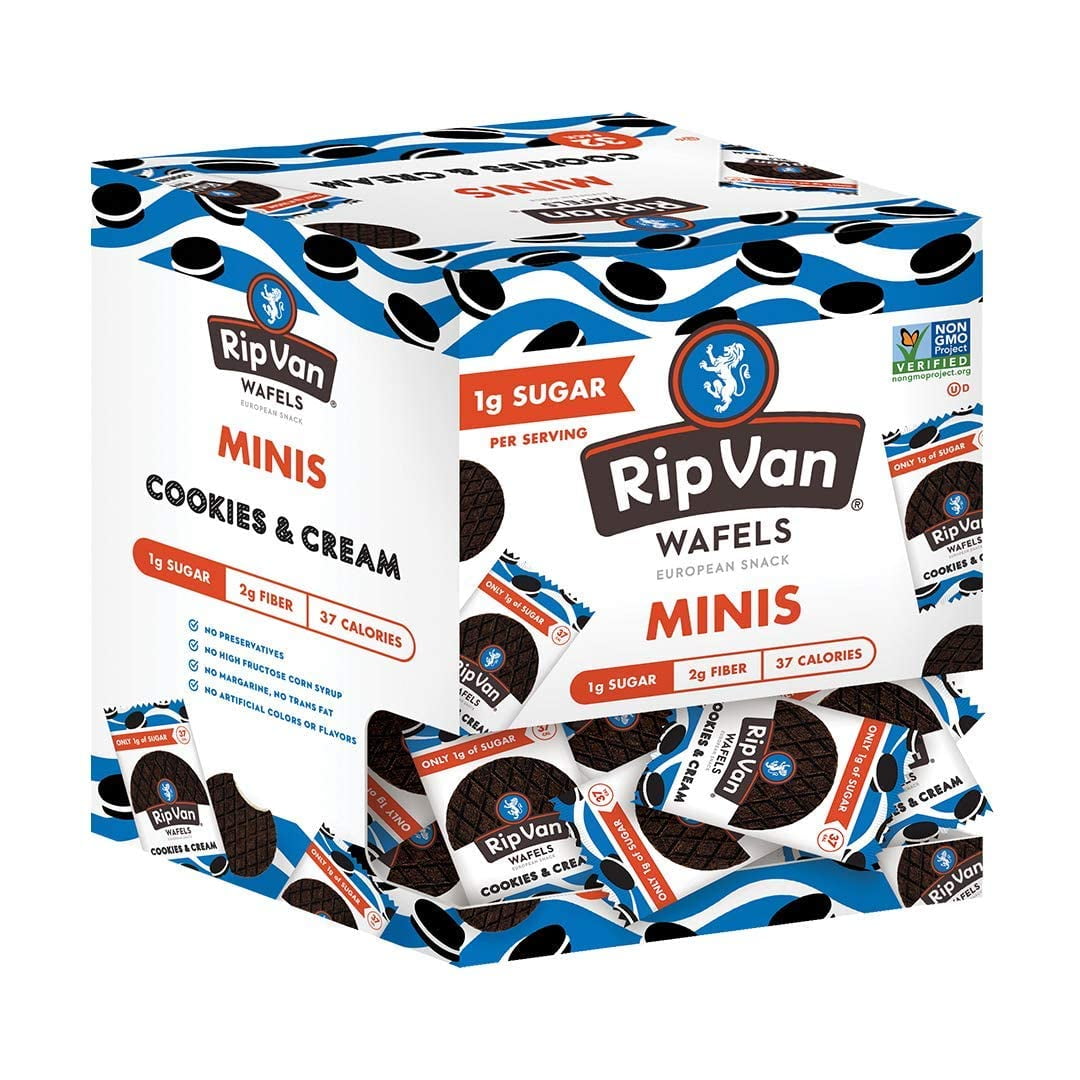 Rip Van Wafels Cookies STF9 & Cream Mini Stroopwafels - Low Carb Snacks ...