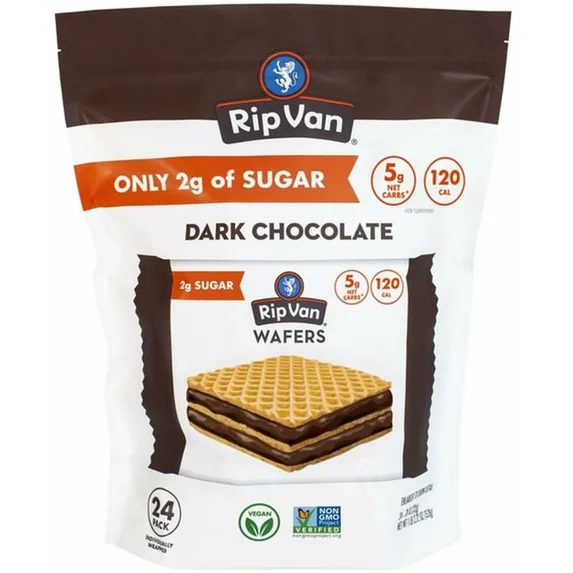 Rip Van Wafels Dark Chocolate Wafers, 0.78oz, 24--count - Walmart.com