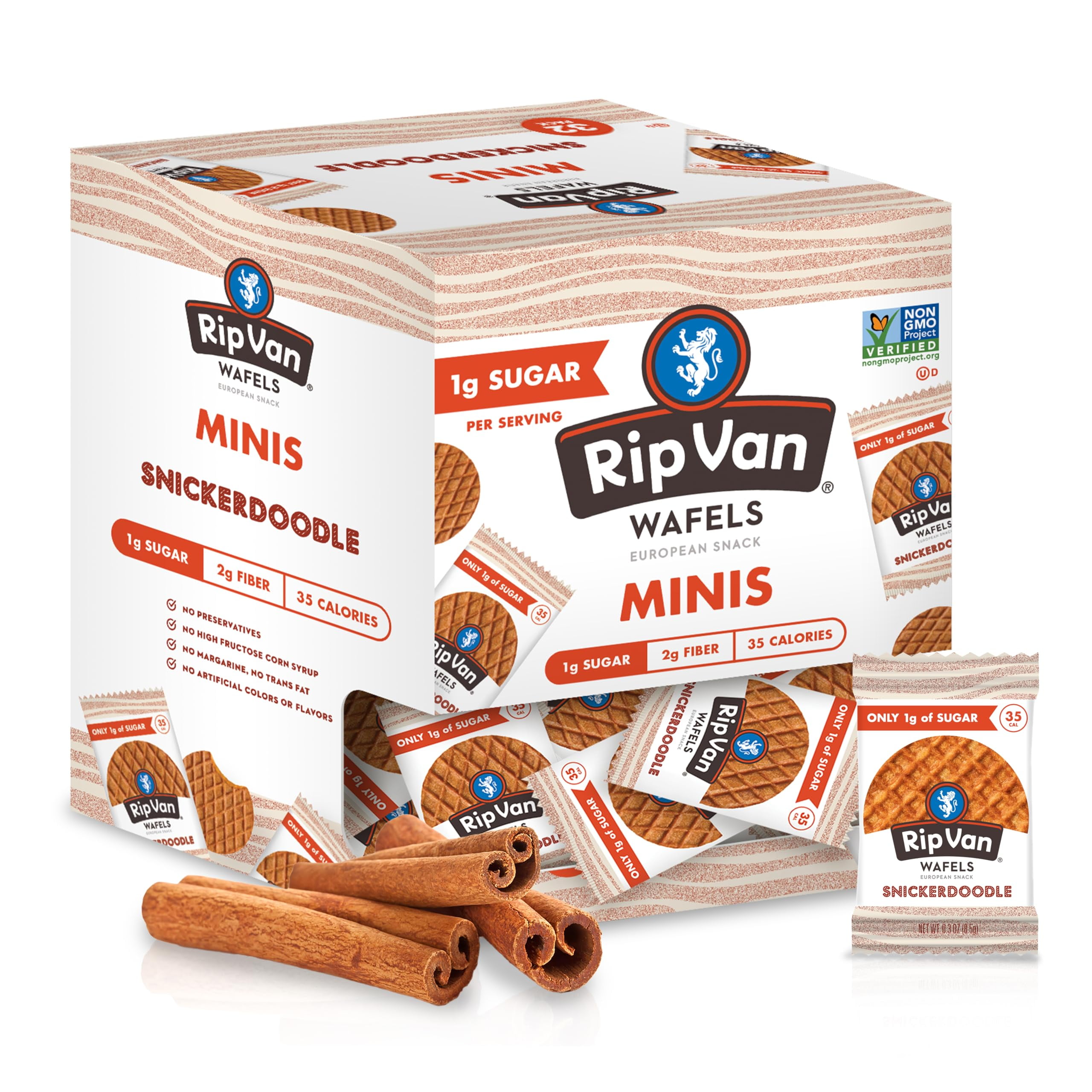 Rip Van Wafels Snickerdoodle Mini Stroopwafels – Low Carb, Low Sugar ...