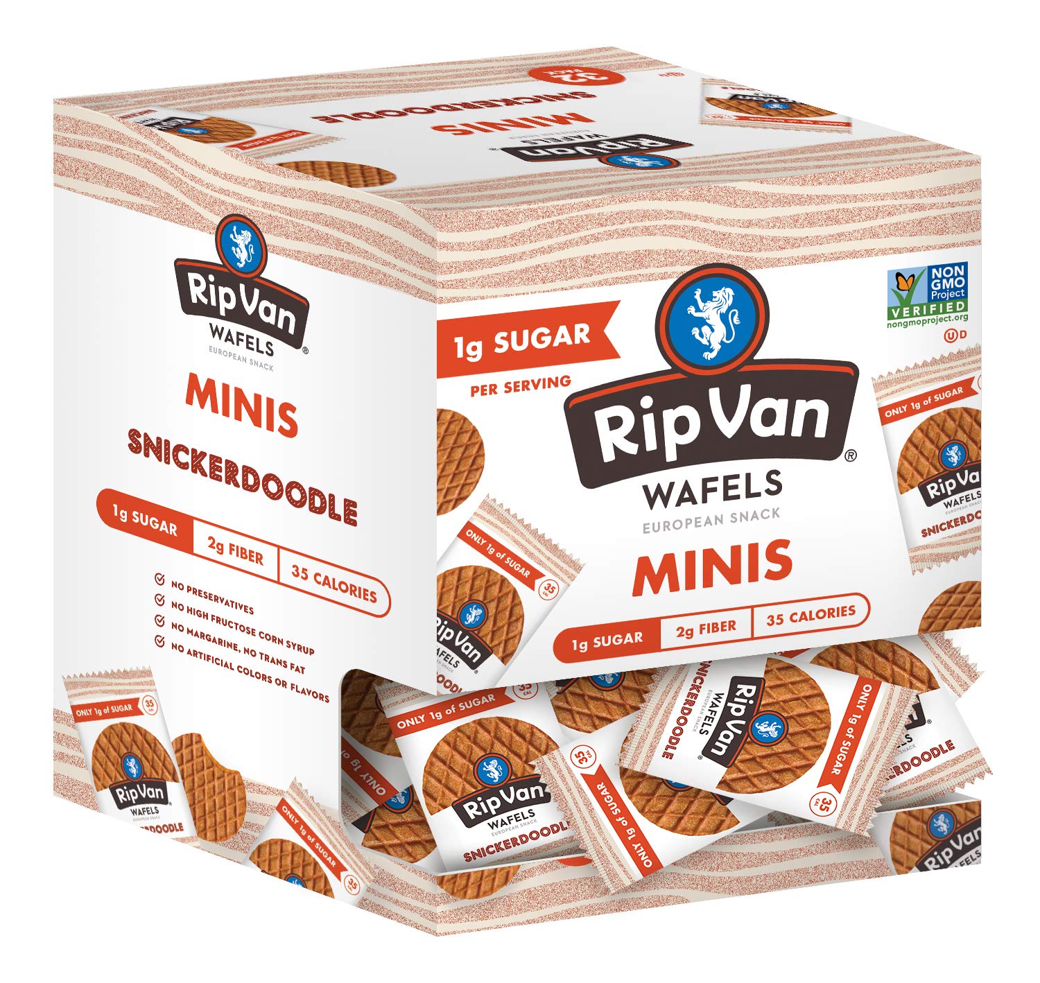 Rip Van Wafels Snickerdoodle Mini Stroopwafels - Low Carb Snacks (3g ...