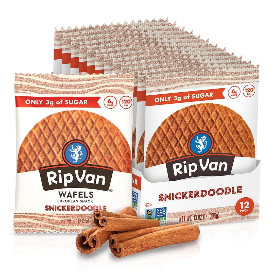 Rip Van Wafels Snickerdoodle Stroopwafels, Healthy TVS1 Snacks, Non-GMO ...