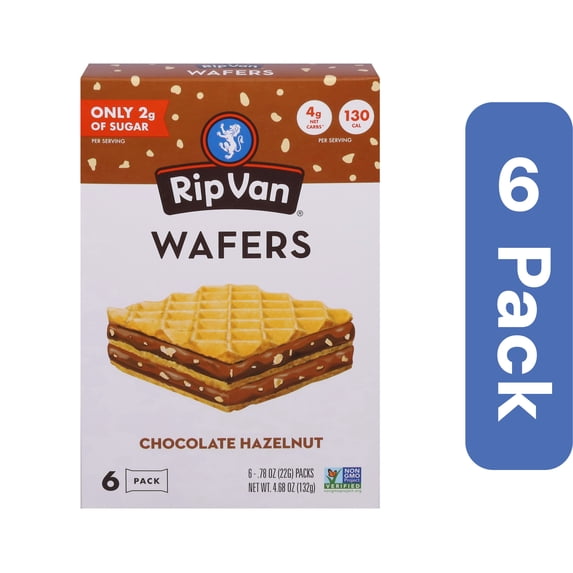 Rip Van Wafers Chocolate Hazelnut 6-Piece Box 4.68 oz (Pack Of 6 ...