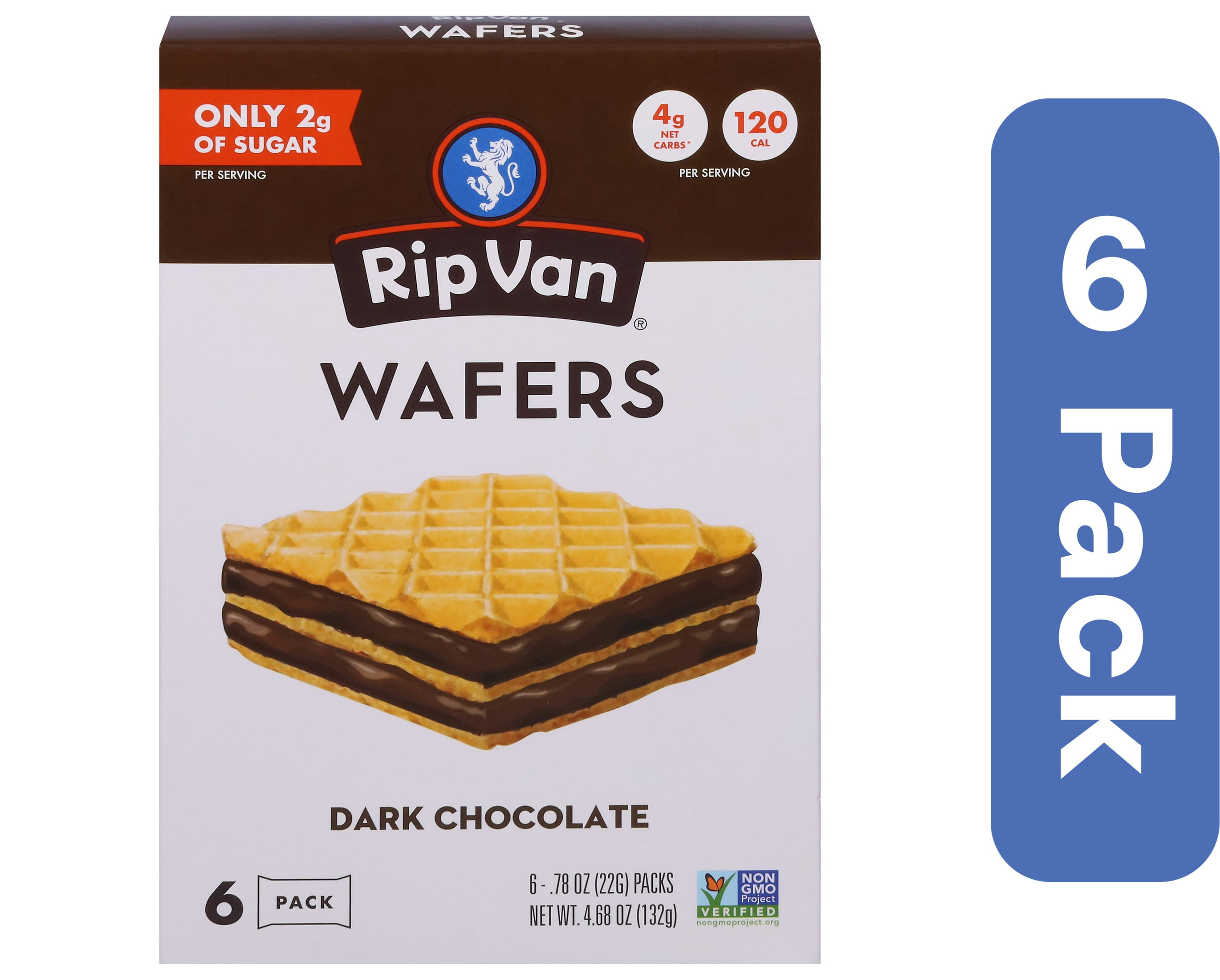 Rip Van Wafers Dark Chocolate 6-Piece Box 4.68 oz (Pack Of 6) - Walmart.com
