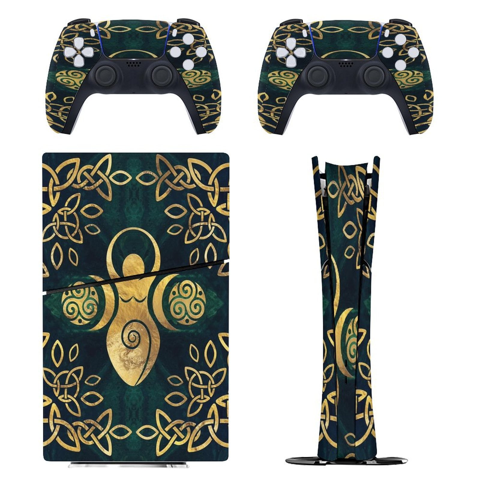 Riple Goddess with Triskele - Gold on Shimmer Green PS5/PS5 Pro/PS5 ...