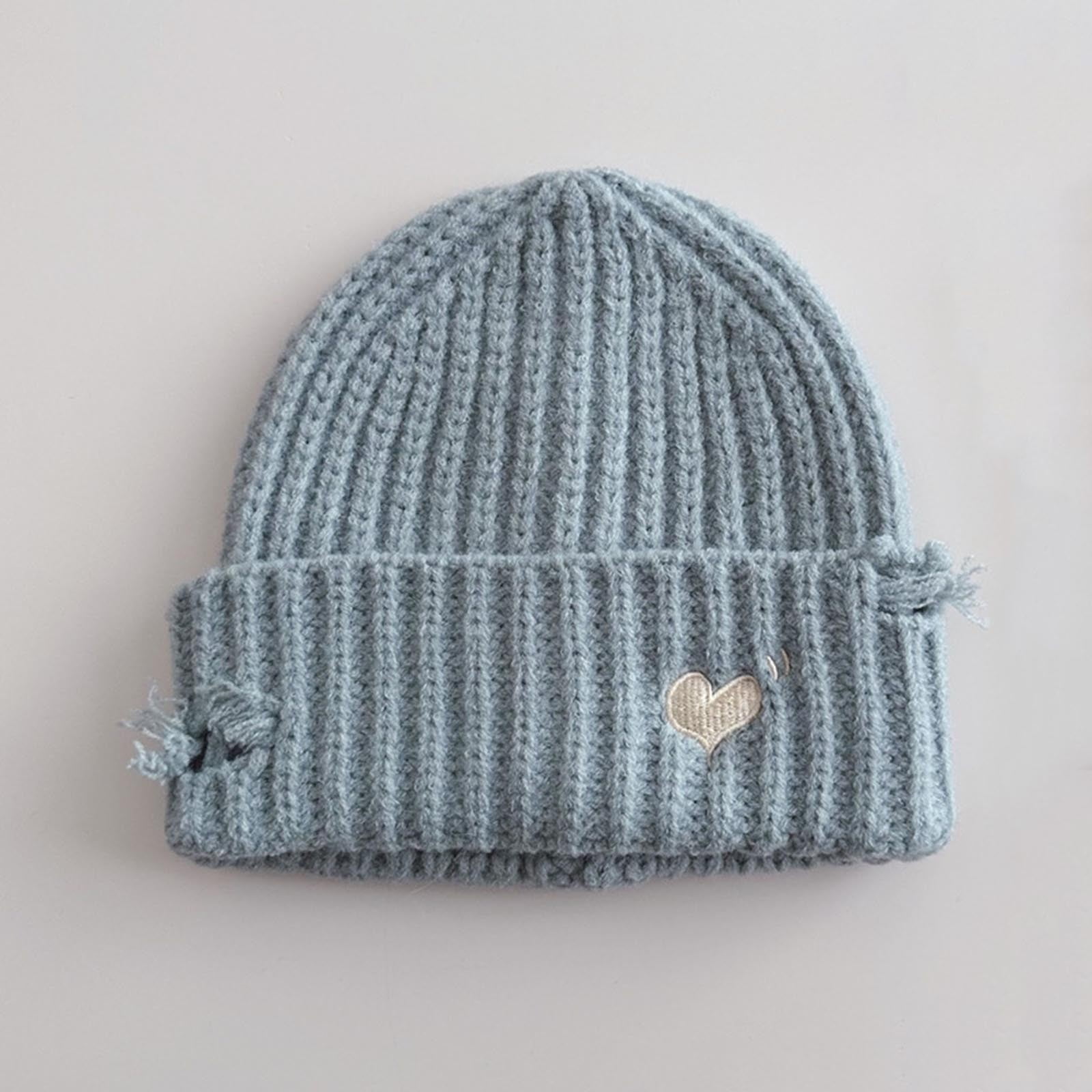 Ripped Beanies Hats for Youth Chunky Knitted Skull Cap 0-15 Years Teen ...