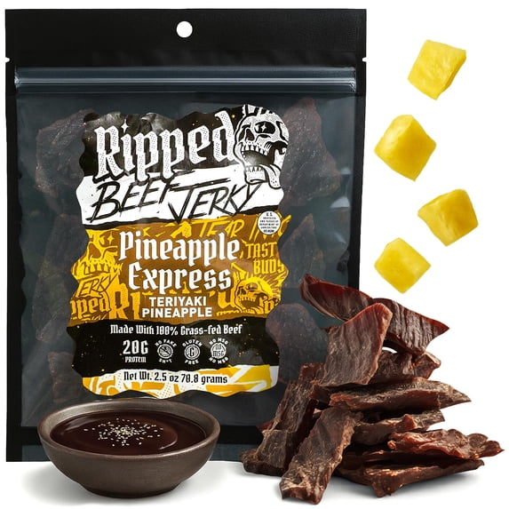 Ripped Beef Jerky - AIF9 100% Grass Fed Beef, 20g Protein, Real ...