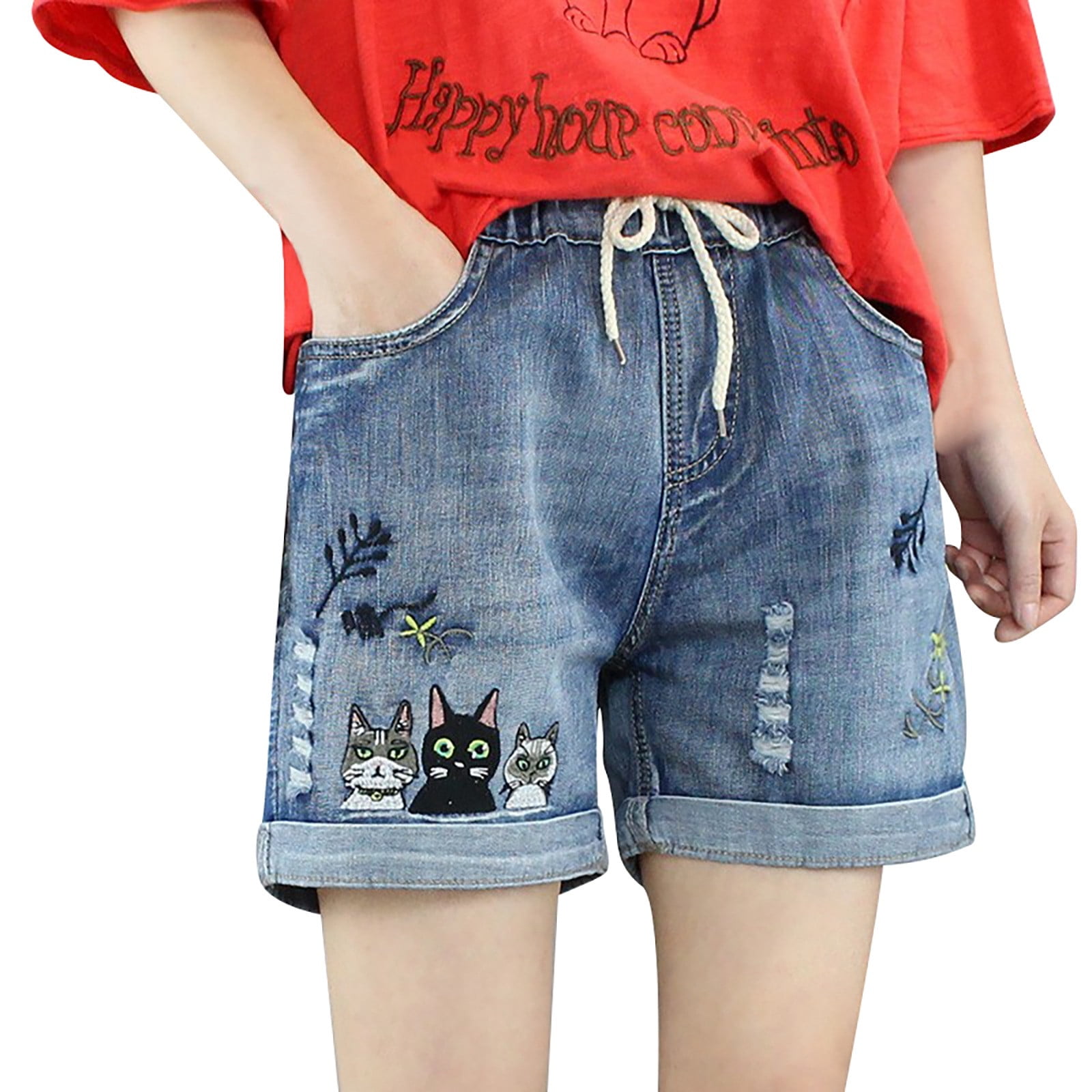 Ripped Jeans Shorts for Women Trendy Summer 2025 National Wind ...