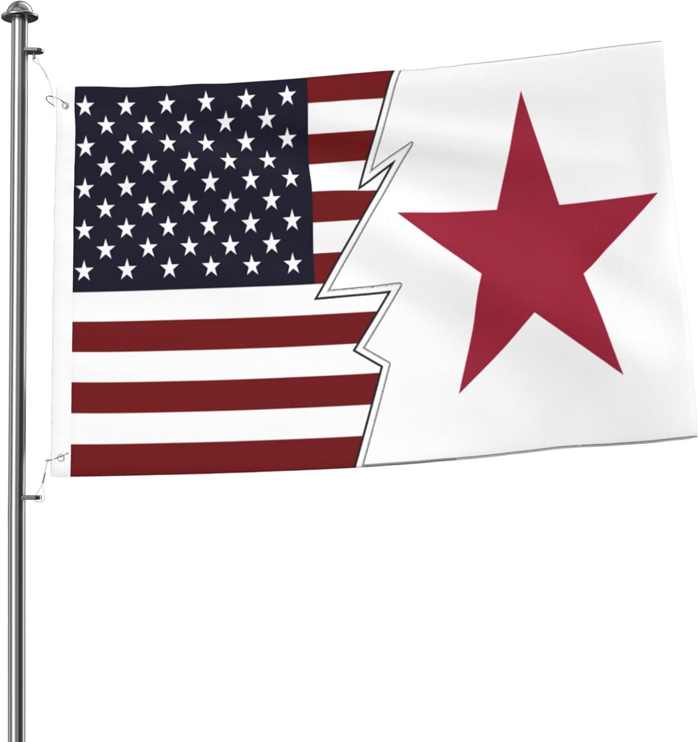Ripped Style American And California Lone Star Flag Flag 2x3 Ft Double ...