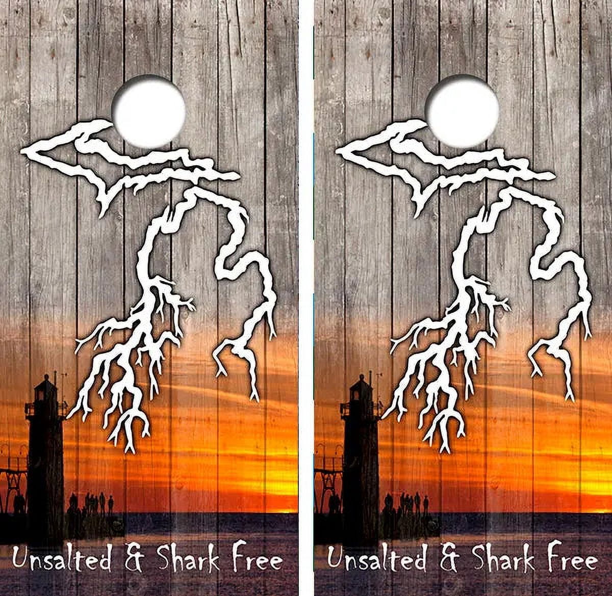 Ripper Graphics Michigan Unsalted & Shark Free Cornhole for Wood Board ...