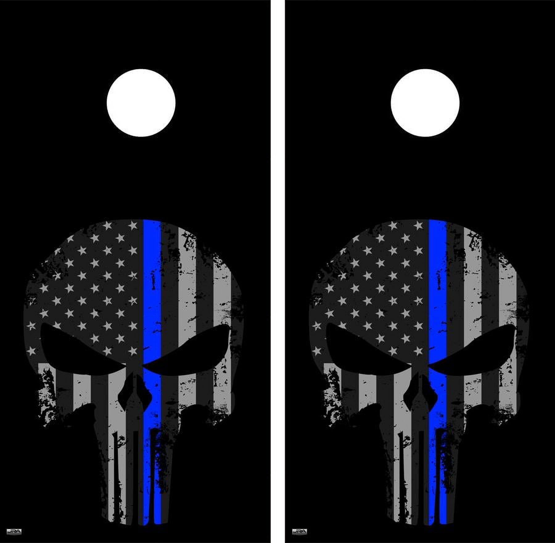 Ripper Graphics Punisher Skull Flag Laminated Cornhole Wood Board Skin ...