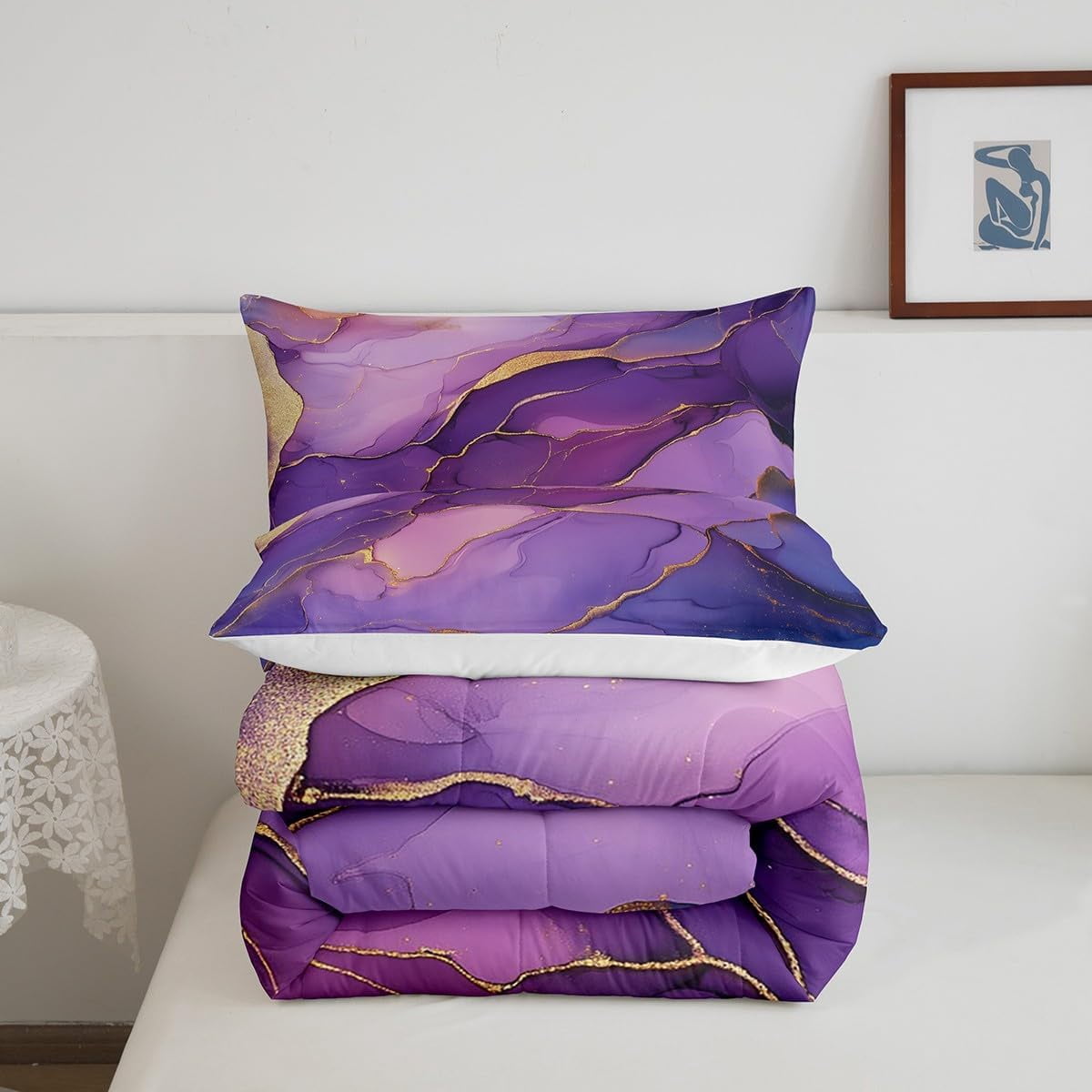 Ripple Abstract Print – Queen Size Tie-Dye Watercolor Bedding, Includes ...