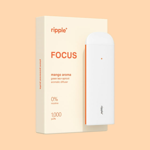 Ripple Focus, Mango, 0% Nicotine Diffuser, Green Tea & Apricot Extracts ...