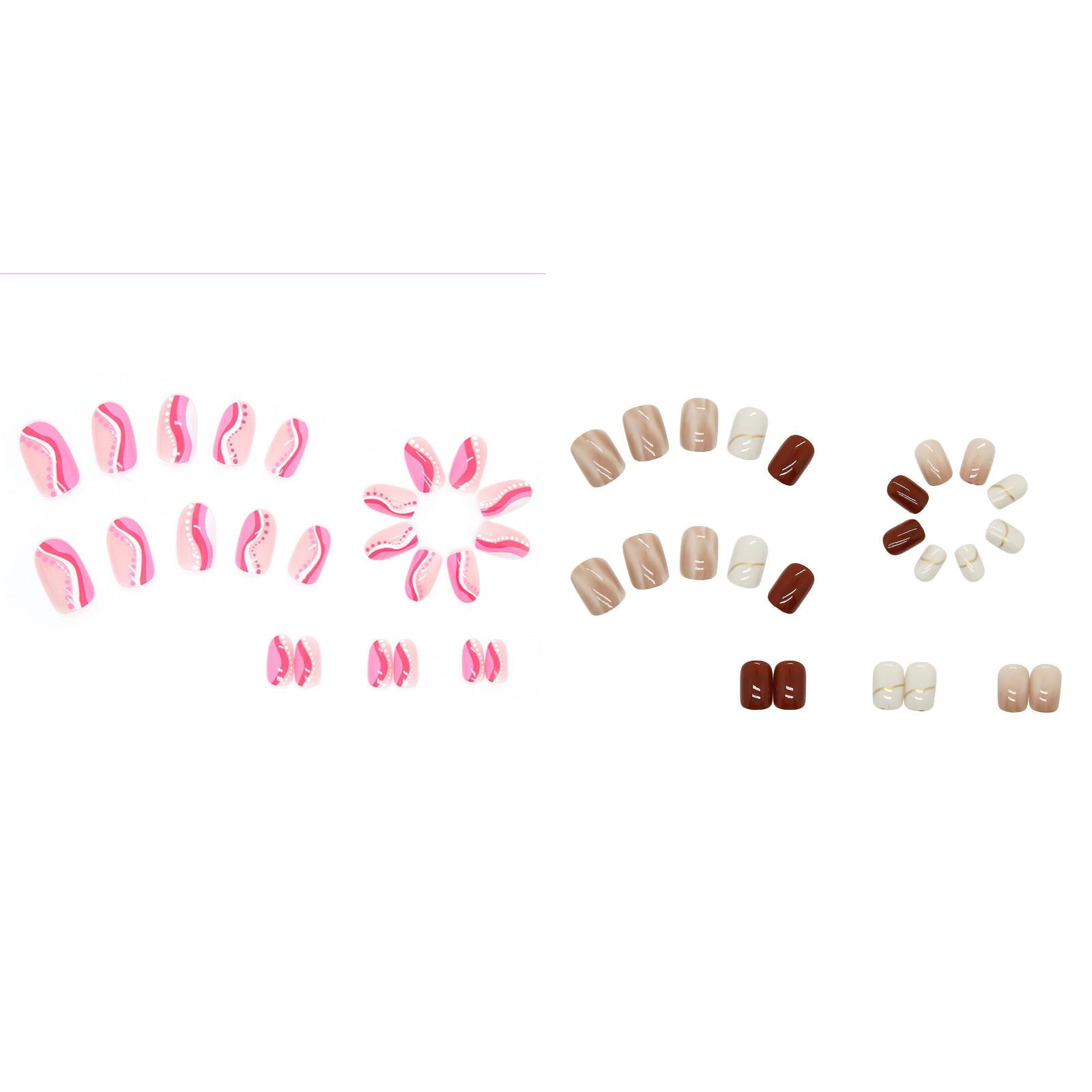 Ripple Full Coverage Nails Ladies And Girls 24 Pieces With 1ml Nail ...