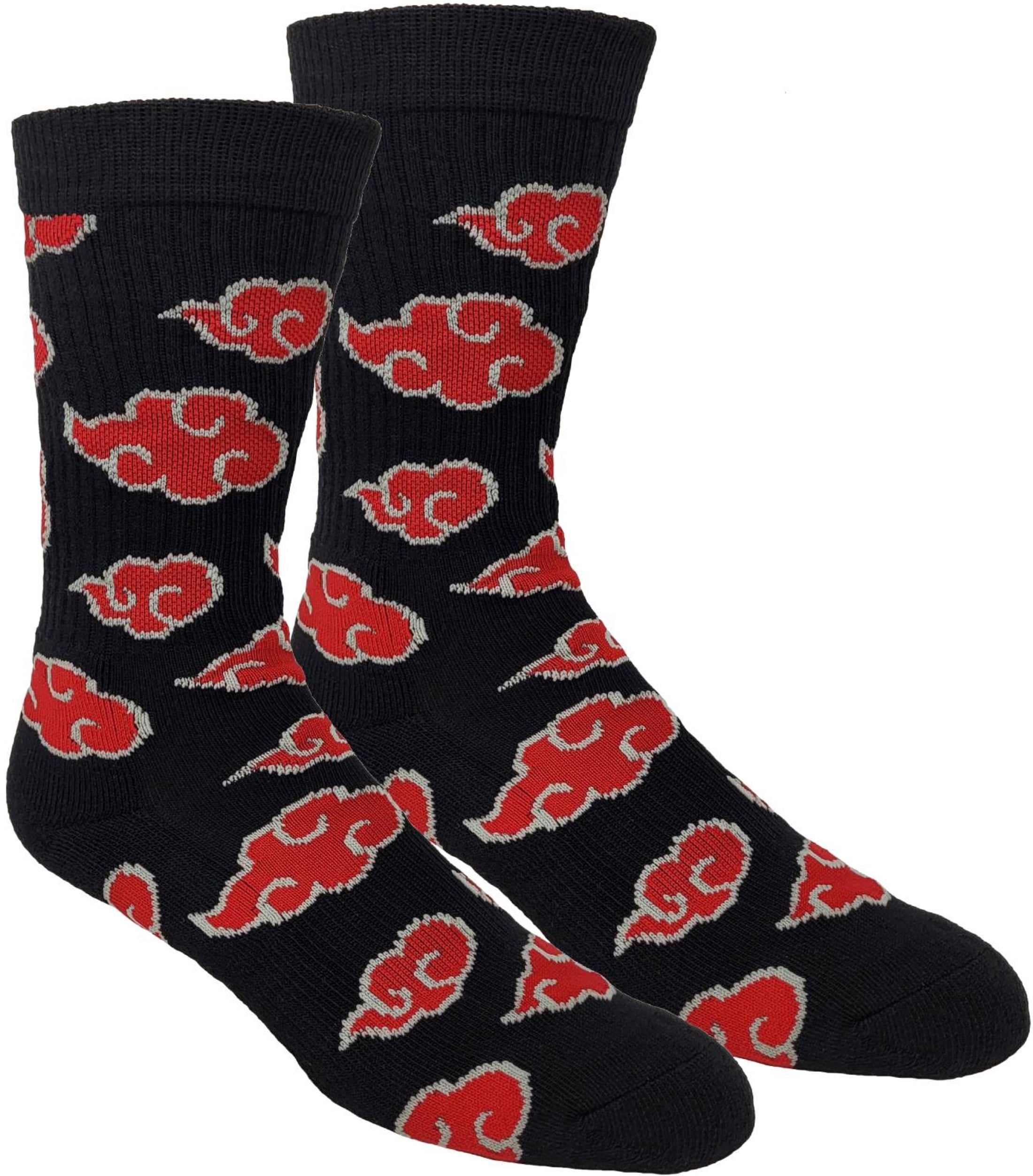 Naruto Shippuden Adult Crew Socks Akatsuki Symbol Anime Officially ...
