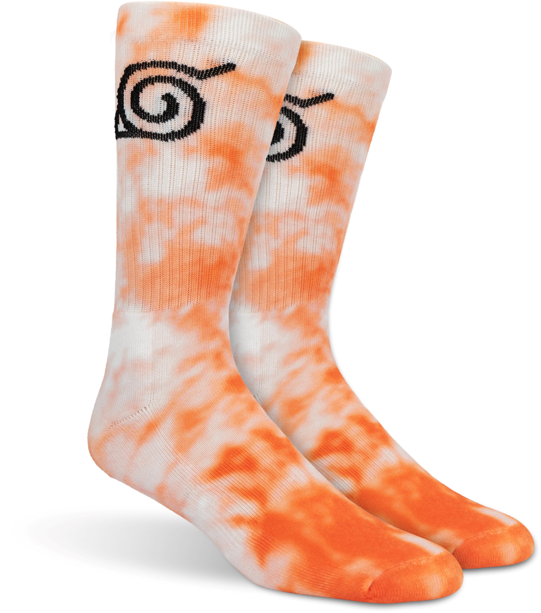 Naruto Shippuden Adult Crew Socks Tie Dye Konohagakure Symbol Anime ...