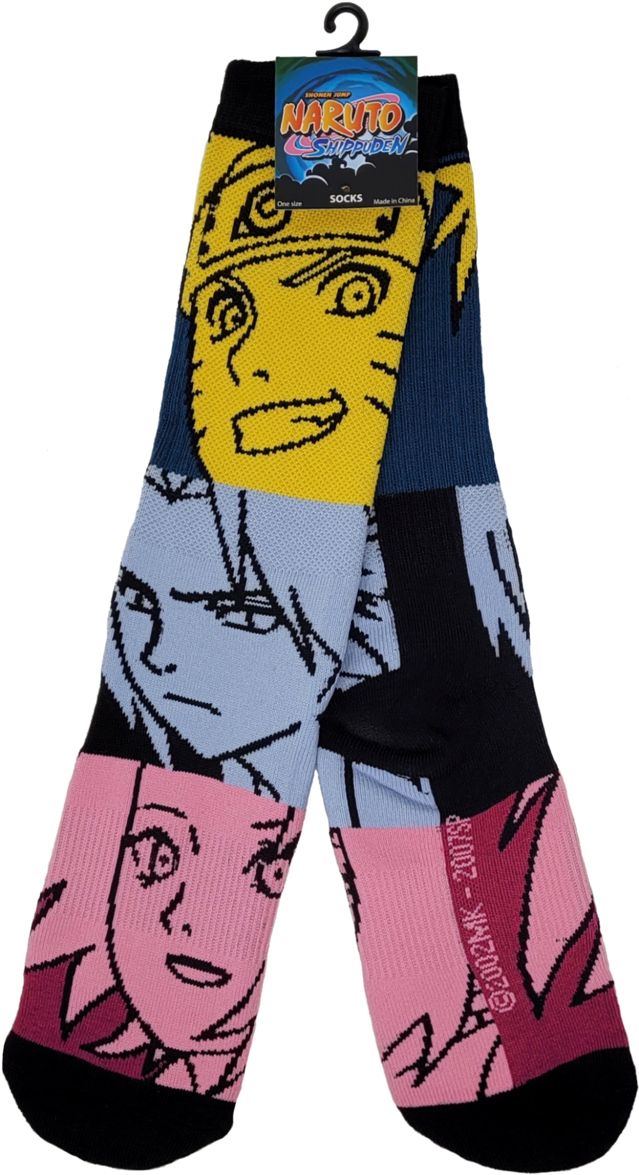 Naruto Shippuden Adult Crew Socks Triple Portrait Anime Officially ...