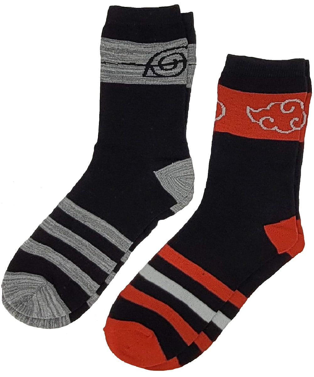 Naruto Shippuden Symbols 2-Pack Novelty Crew Socks - Walmart.com