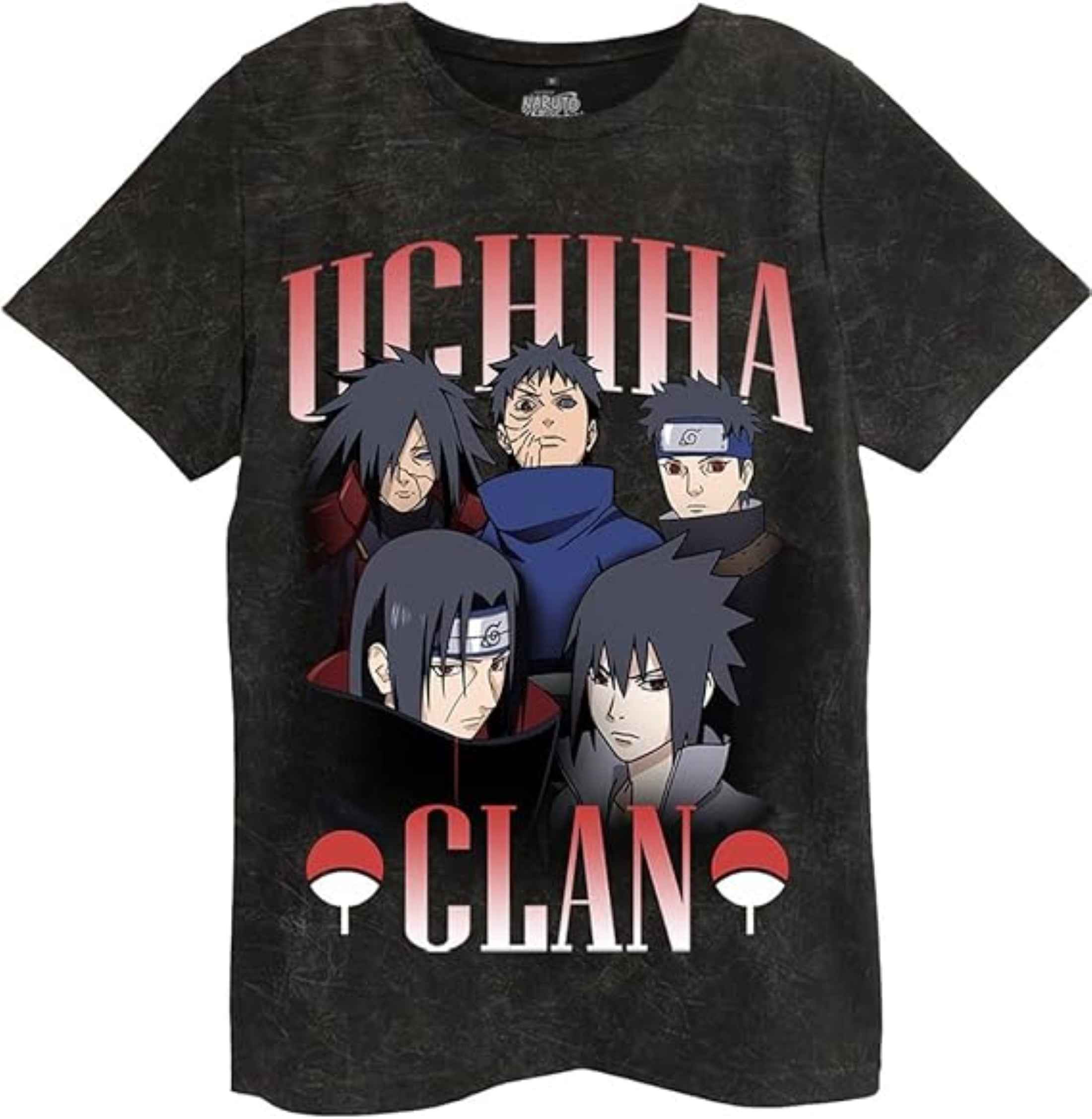 Naruto Shippuden Uchiha Clan Collage Adult Womens Mineral Wash T-Shirt ...