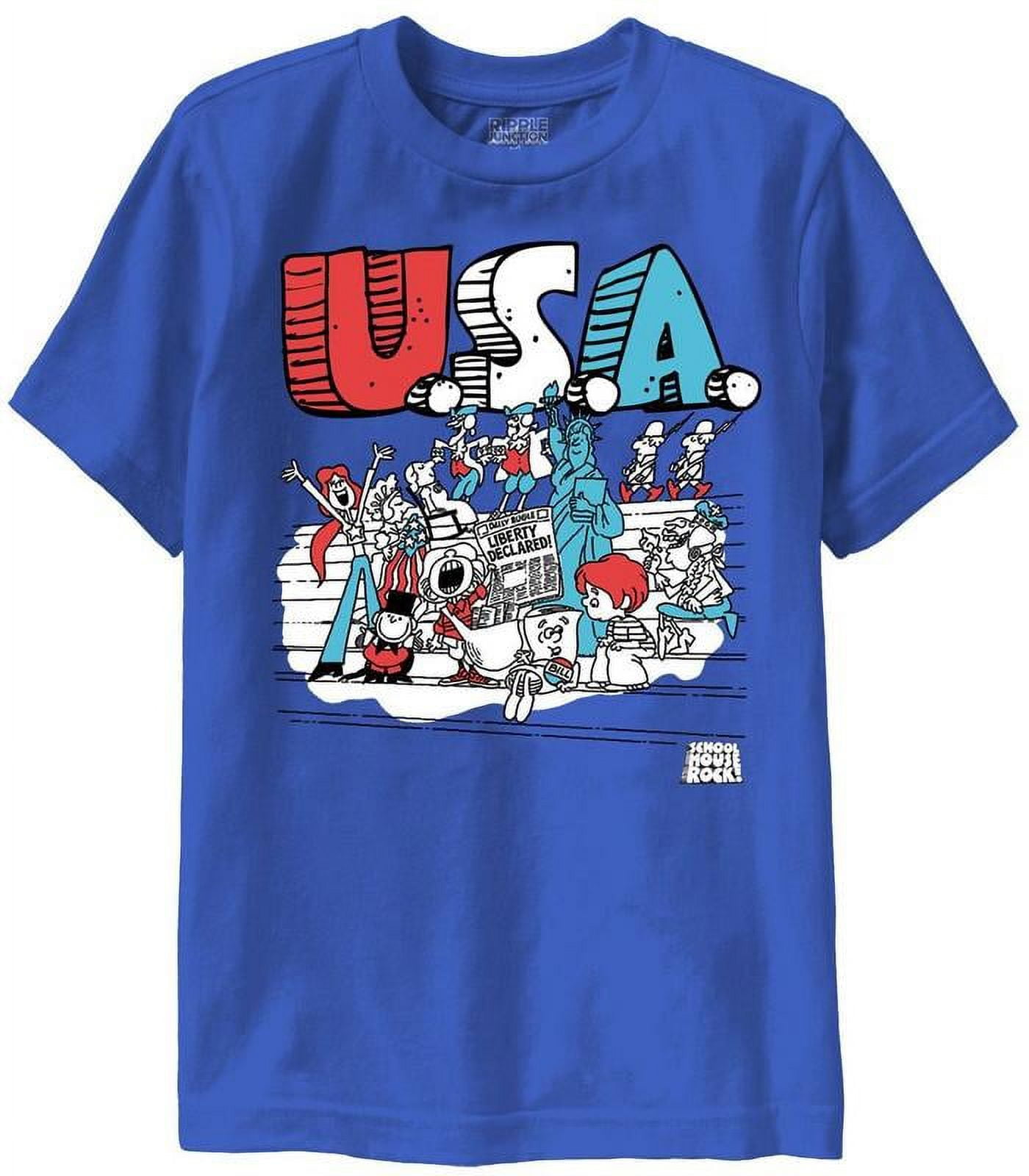 Schoolhouse Rock Youth USA Heavy Weight 100% Cotton Crew T-Shirt YL (14 ...