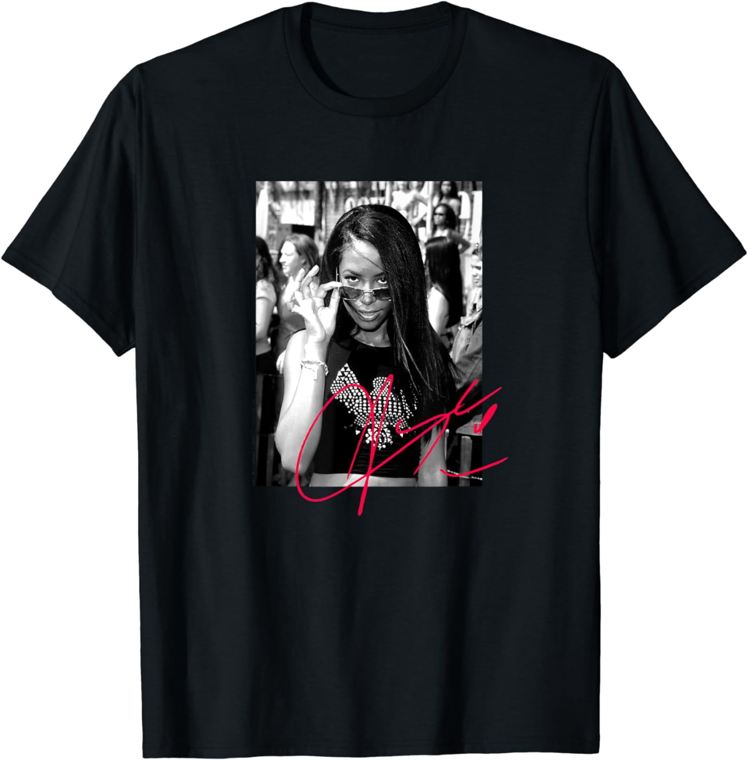 Ripple Junction x Aaliyah Front & Back Print Autograph R&B T-Shirt ...