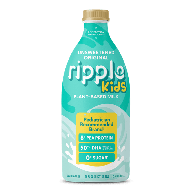 Ripple Kids Original Unsweetened Plant-Based Milk, 48 fl oz ...