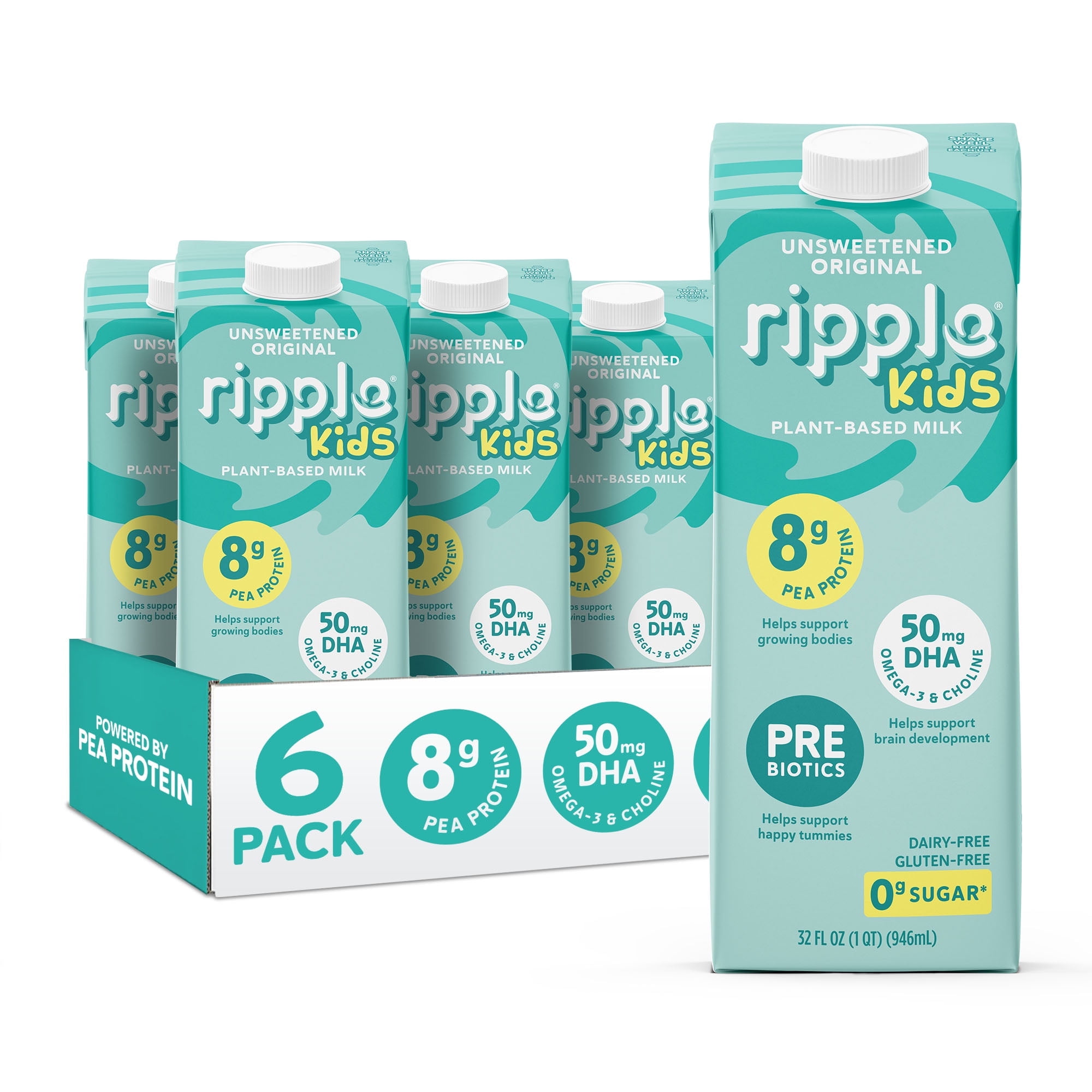 RIPPLE Kids Unsweetened Plant-Based Milk with 8g Pea Protein | Shelf ...