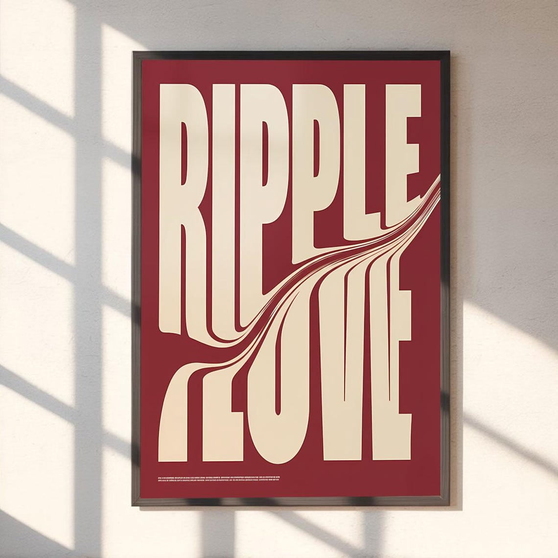 Ripple Love Poster – Groovy Typography Art Poster, Retro 70S Vibe Wall ...