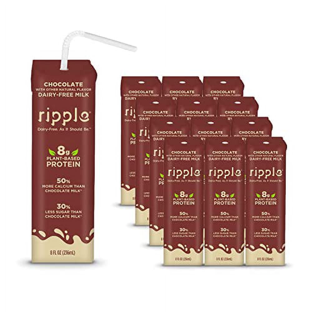Ripple Non-Dairy Milk, Chocolate| Vegan Milk With 8g Pea Protein ...