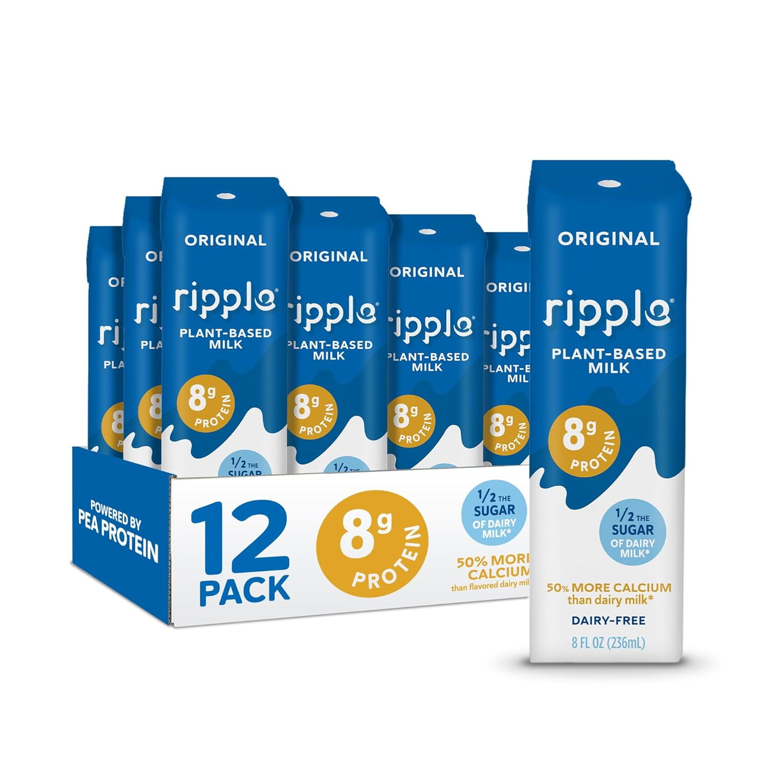 Ripple Non-Dairy 8g Protein Milk, Plant-Based Lactose Free Beverage, 8 ...