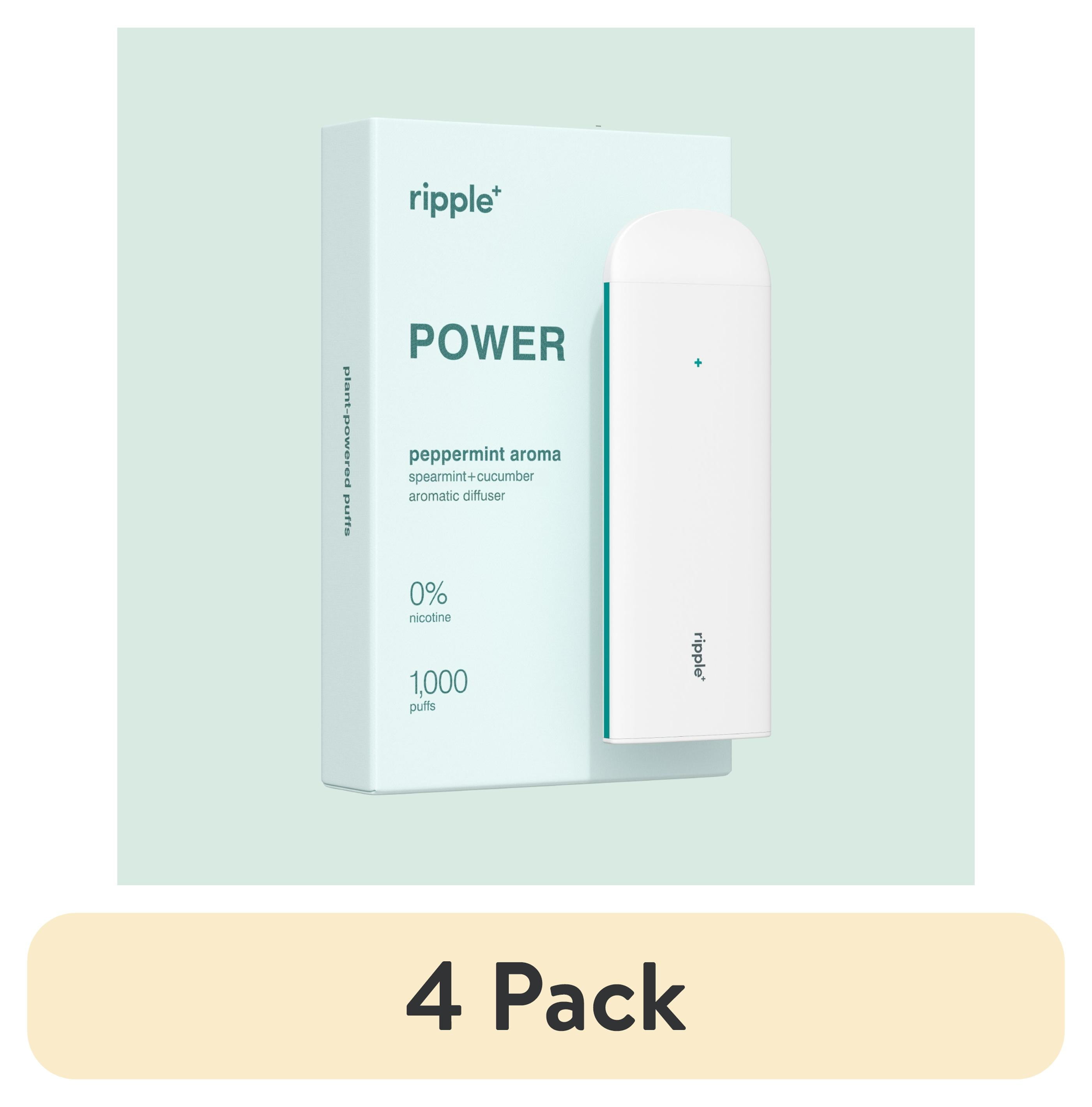 (4 pack) Ripple Power, Peppermint, Spearmint & Cucumber Diffuser, 0% ...