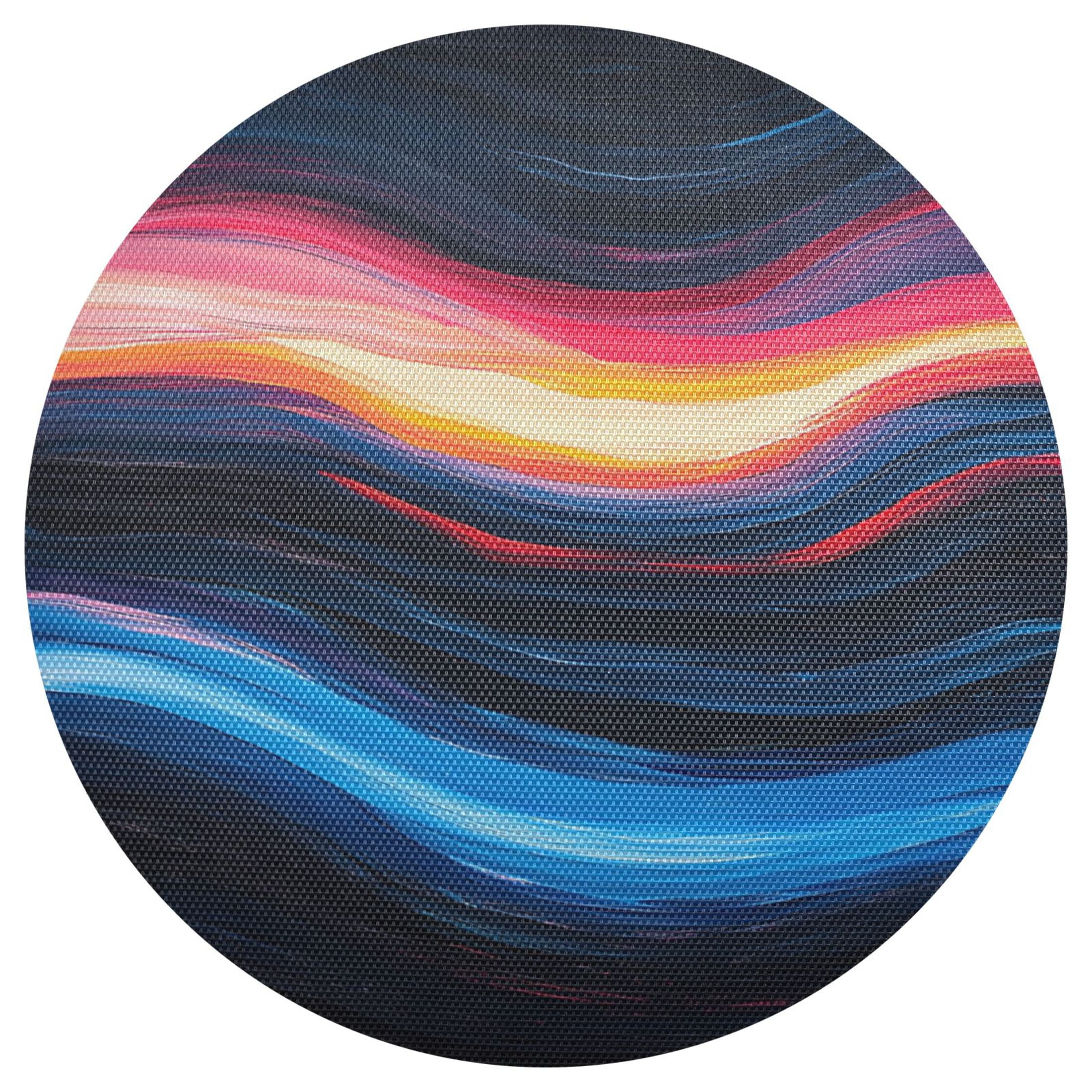 Ripple Pattern 6-Piece 15.4in Durable PVC Plate Mats, Heat-Resistant ...