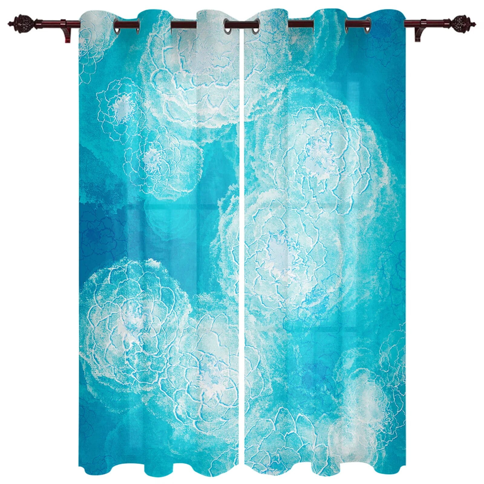 Ripple Texture Ocean Gradient Curtains for Kid Bedroom Home Decor ...