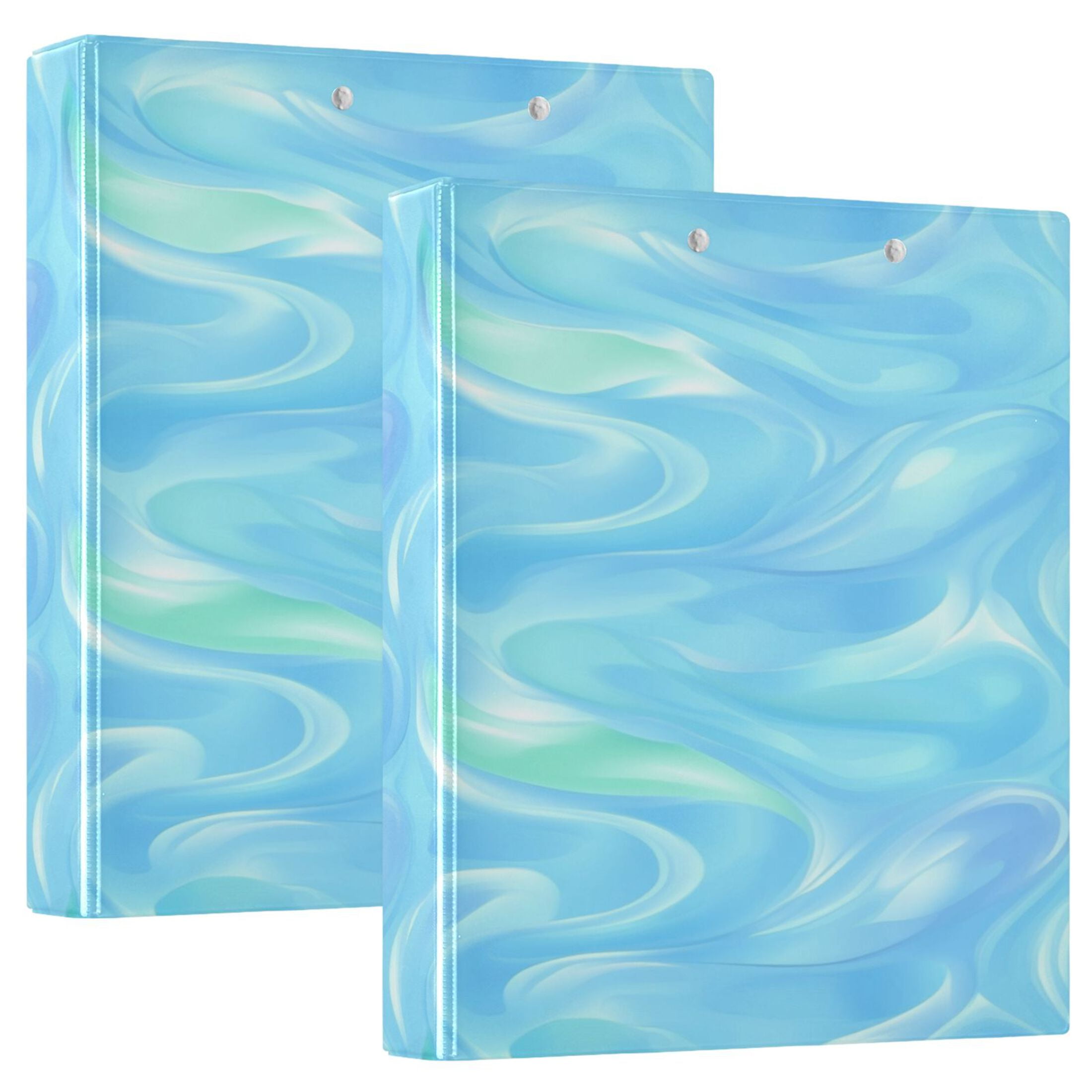 Ripples 12.4x10.6in PVC Round Ring Binders, 2-Pack, D-Ring 3-Hole ...
