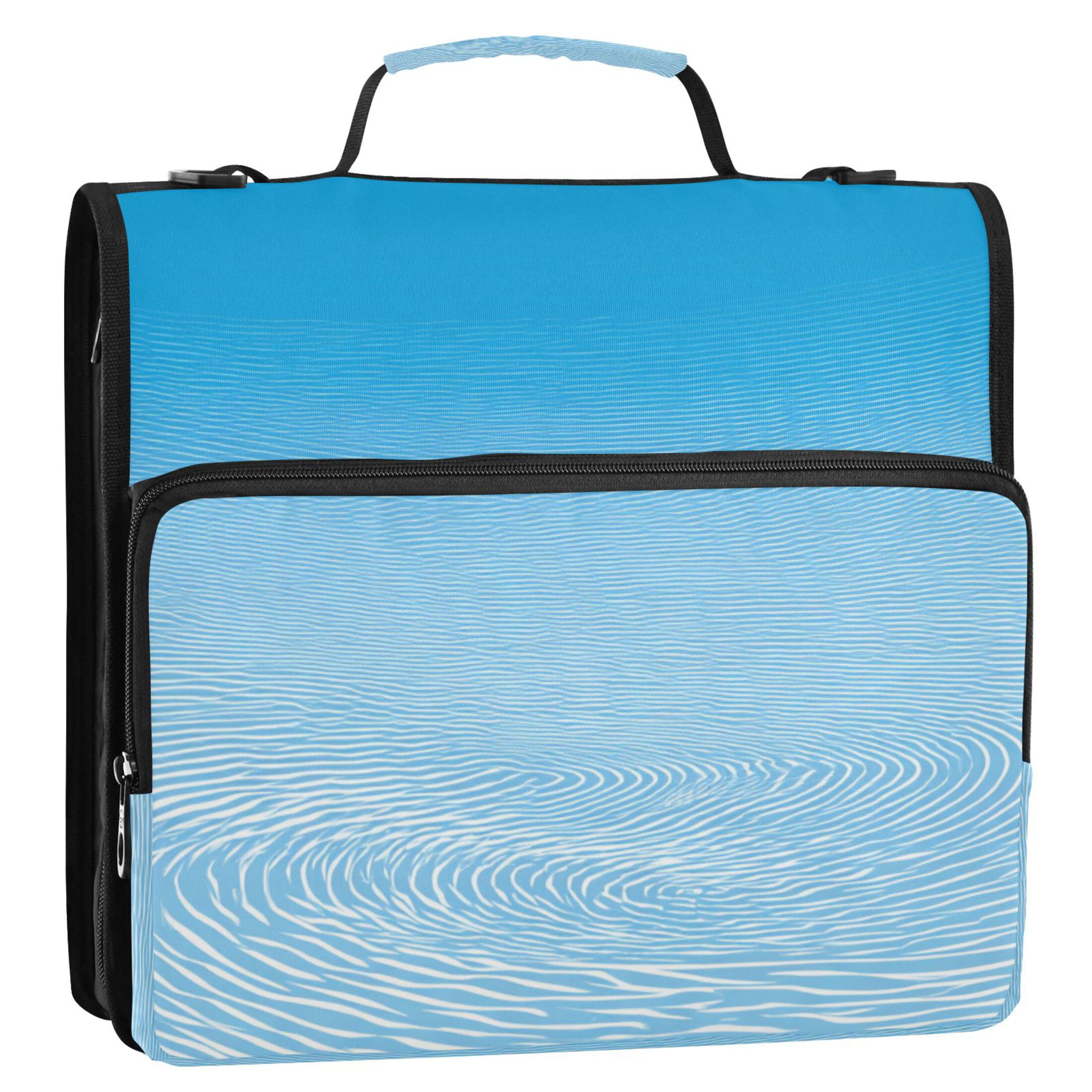 Ripples in Water Binder Bag with Shoulder Strap 3 Ring Zipper Binder ...