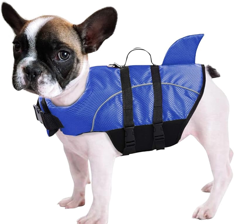 Ripstop Dog Life Jacket Shark Life Vest for Dogs, Safety Lifesaver with ...