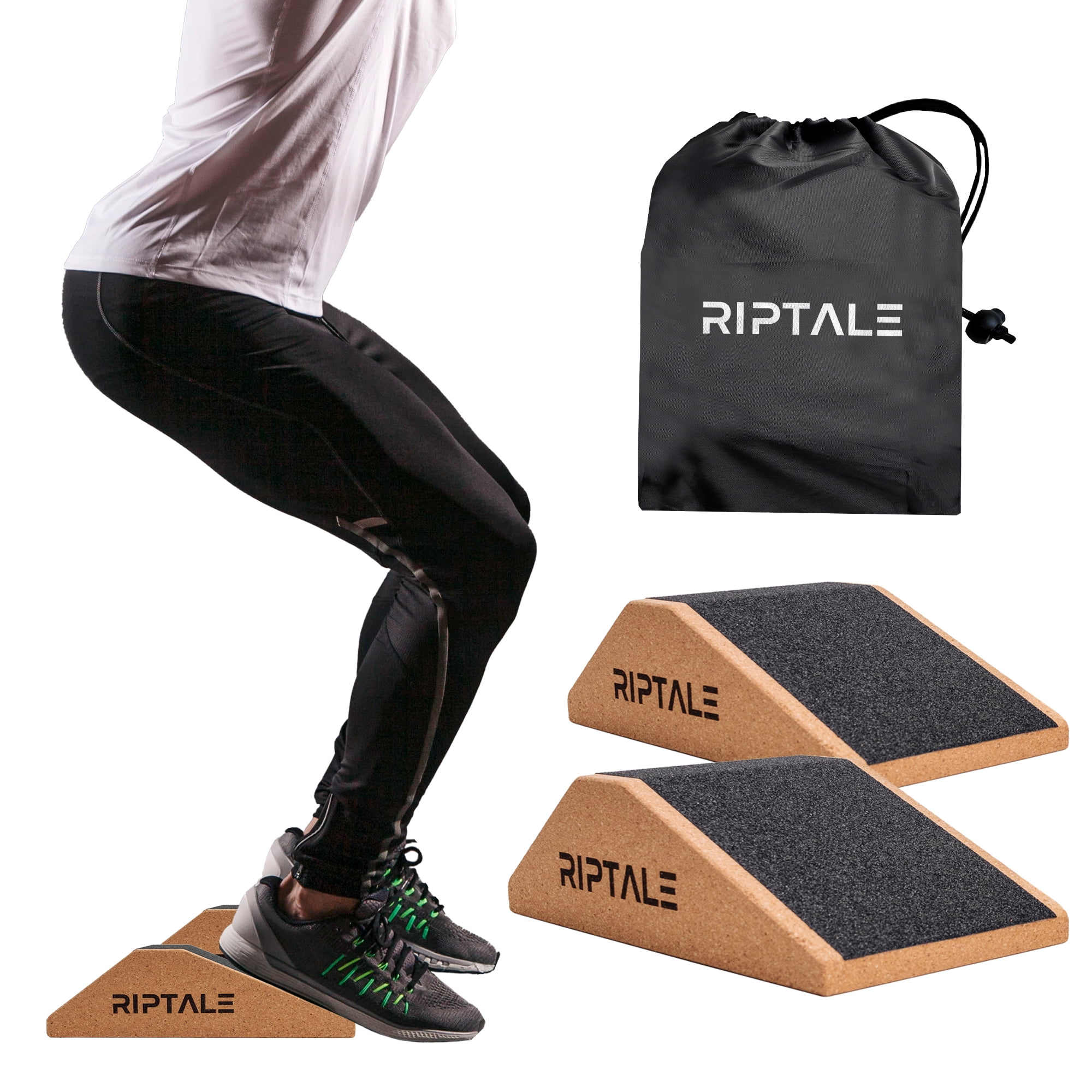 Riptale Cork Squat Wedge Block - 2 Pieces - Slant Board for Squats with ...