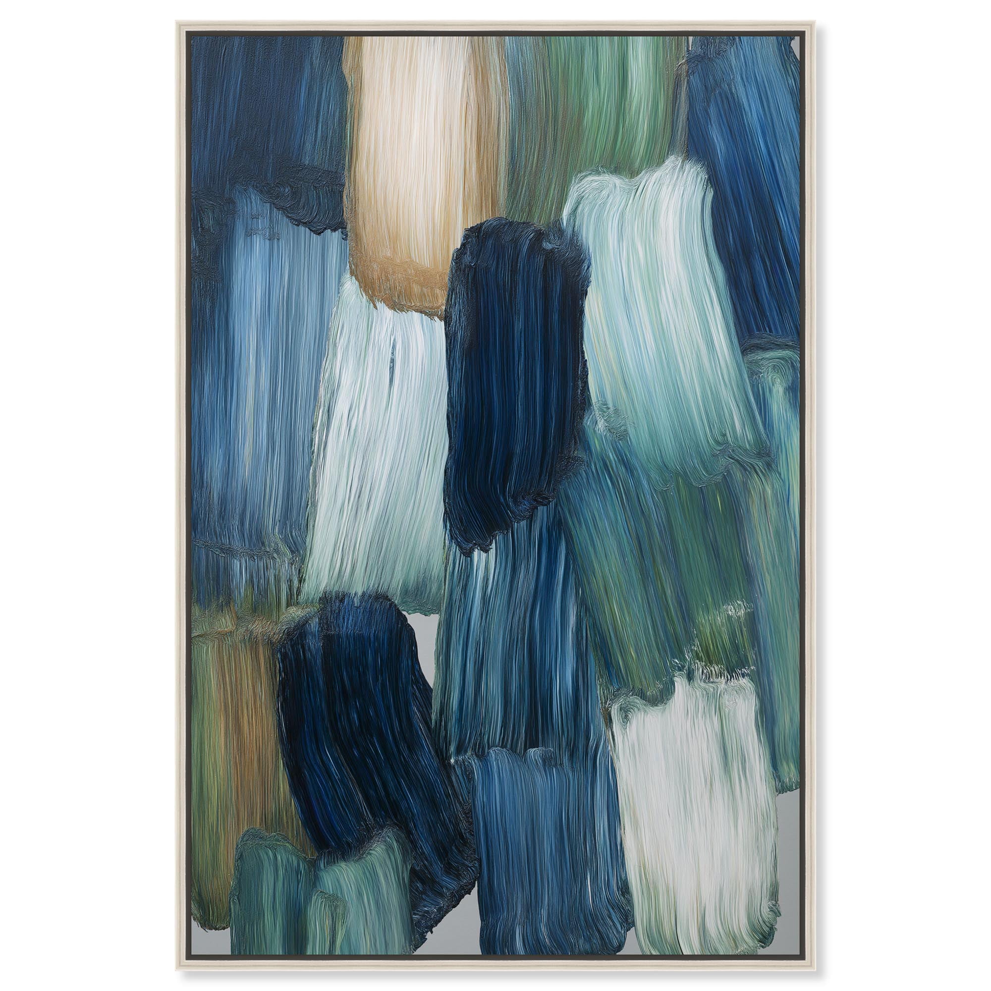 Riptide I Canvas Print Blue Wall Art by Art Remedy, Silver Frame, 24 x ...
