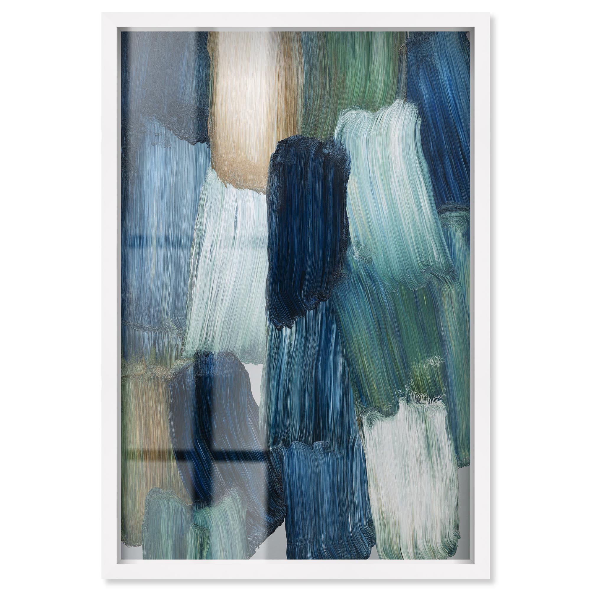 Riptide I Shadowbox Print Blue Wall Art by Art Remedy, White Frame, 20 ...
