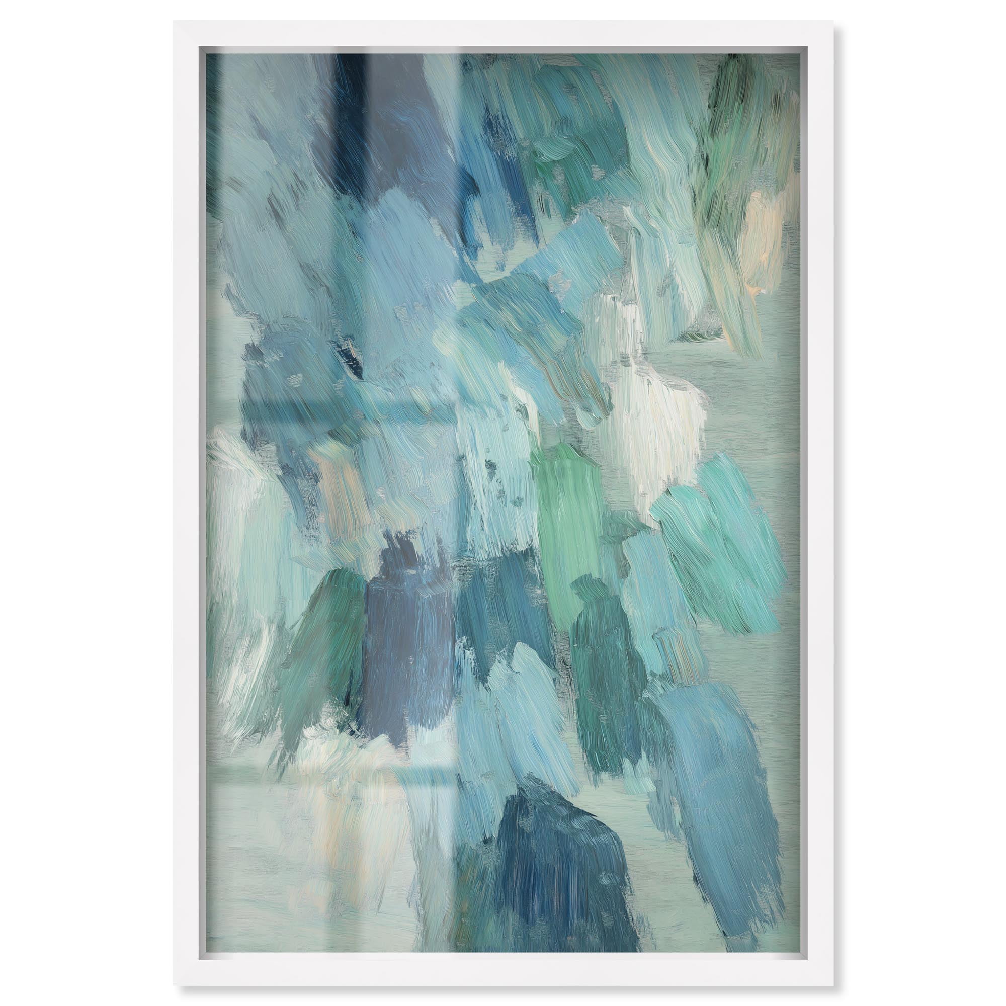 Riptide III Shadowbox Print Blue Wall Art by Art Remedy, White Frame ...