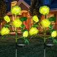 Rirool 2-Pack Outdoor Solar Powered Rose Flower Stake Lights - 10 ...