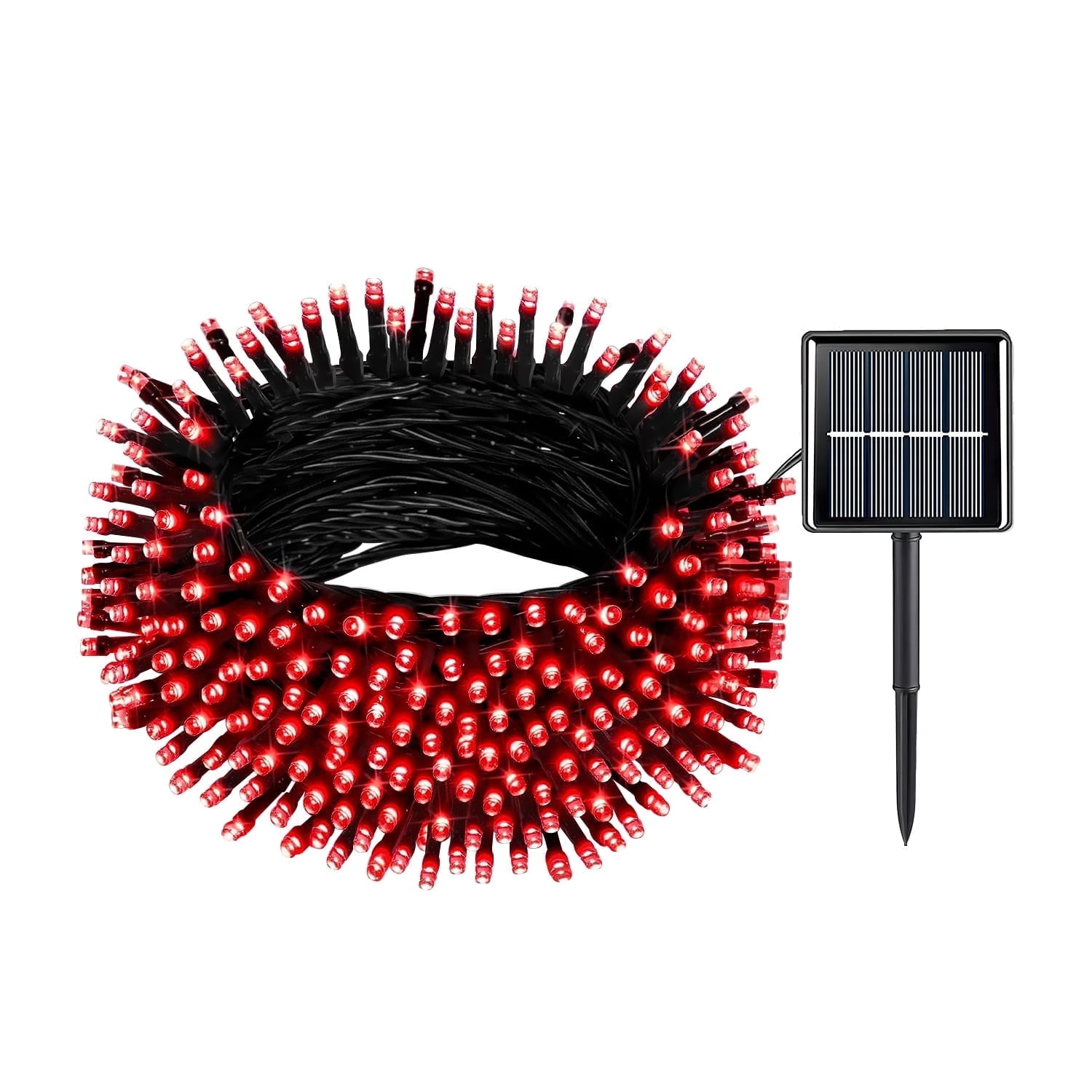 Rirool 200 LED Red Solar Halloween Lights - 75.5ft, Waterproof Outdoor ...