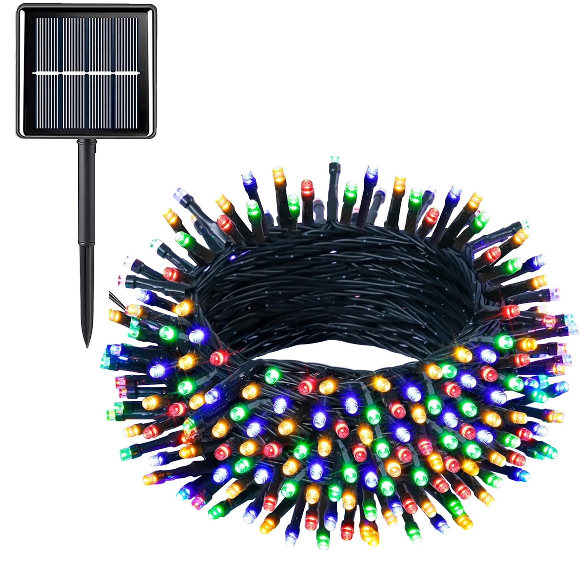 Rirool Colored 200LED 72ft Holiday Solar String Lights - Waterproof, 8 ...