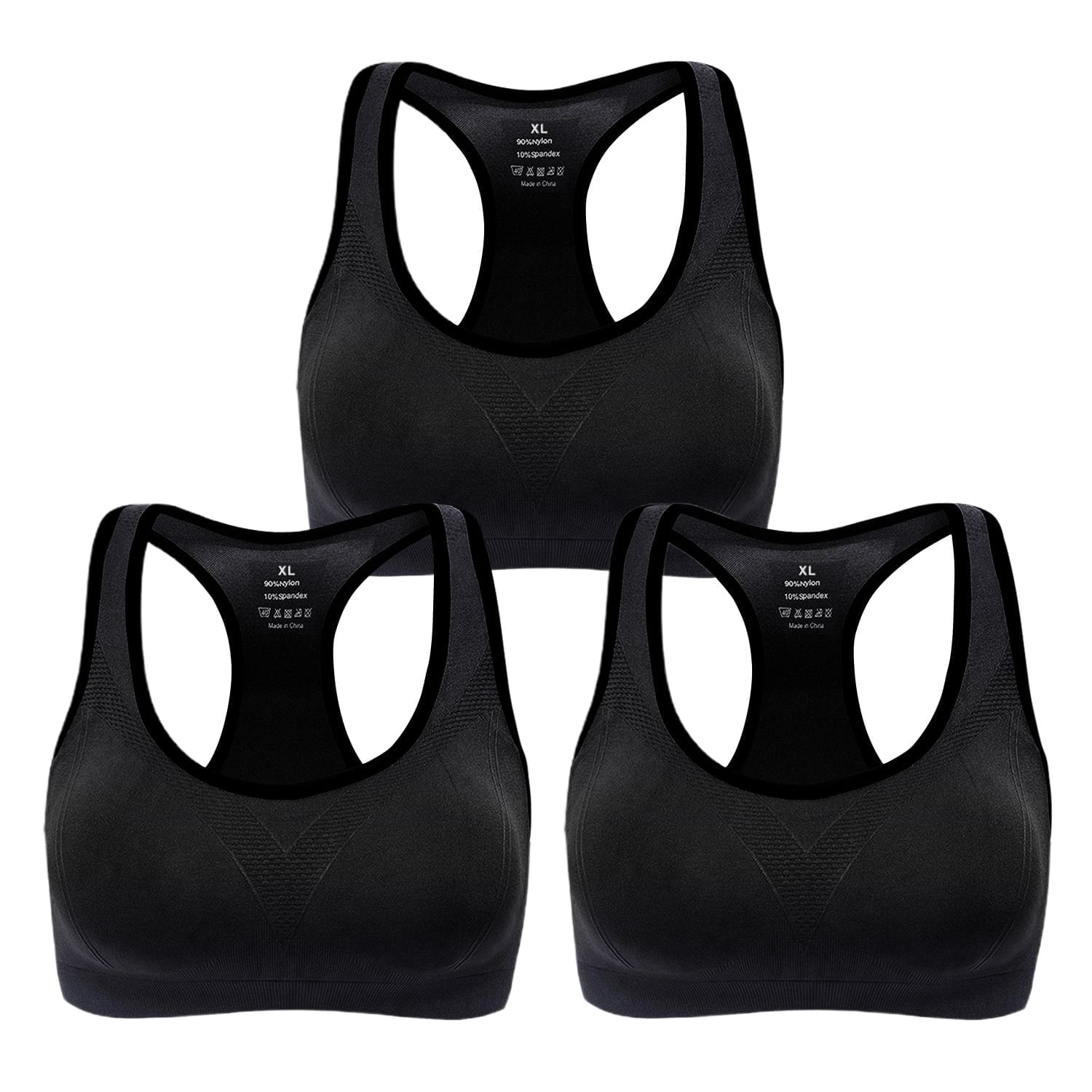 Rirool 3-Pack Women's Racerback Sports Bras, High-Impact Workout ...