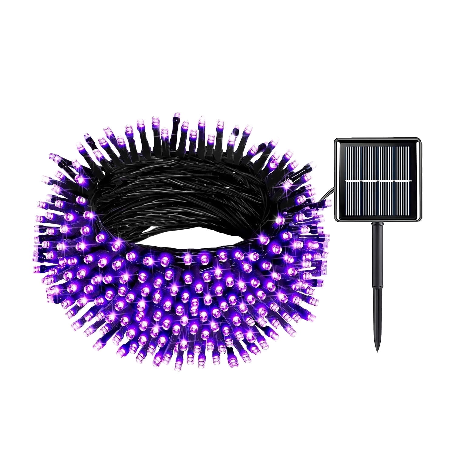 Rirool 72ft Purple Solar Halloween Lights - 200 LED, Waterproof Outdoor ...