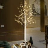 Rirool 6ft Artificial Birch Tree Light with 440LED, 8 Modes, Warm White ...