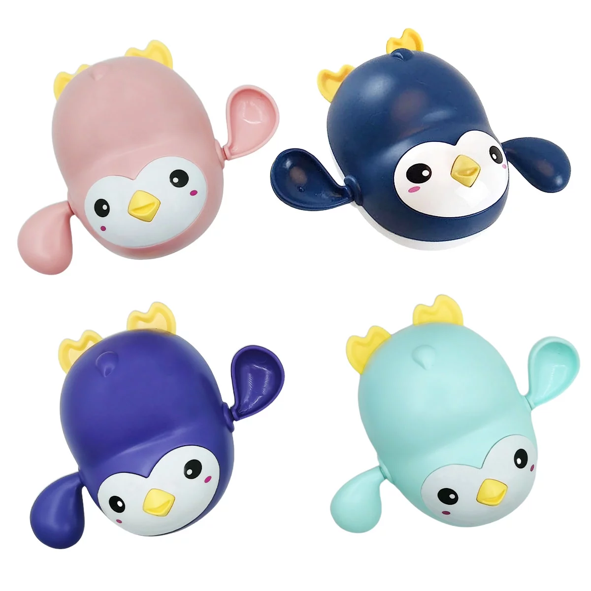 Rirool Baby Bath Toys, Penguin Wind-up Floating Water Playset, Safe ...
