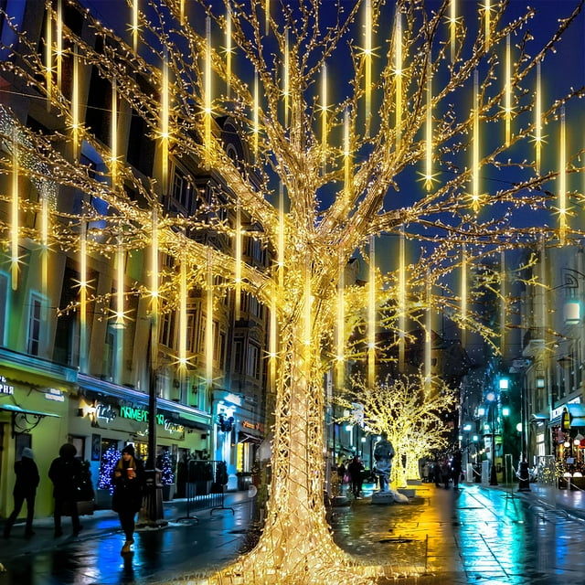 Rirool Rain Lights - 360 LEDs, Weather-Proof, Decorative Outdoor Lighting (Warm White) - Walmart.com